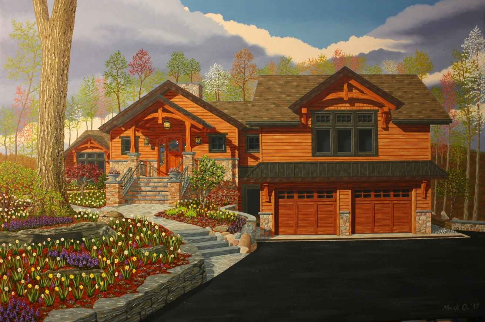 Hire a pro artist to draw or paint your house | Custom home portraits ...