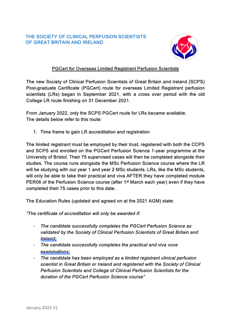 MSc Perfusion Science | SCPS