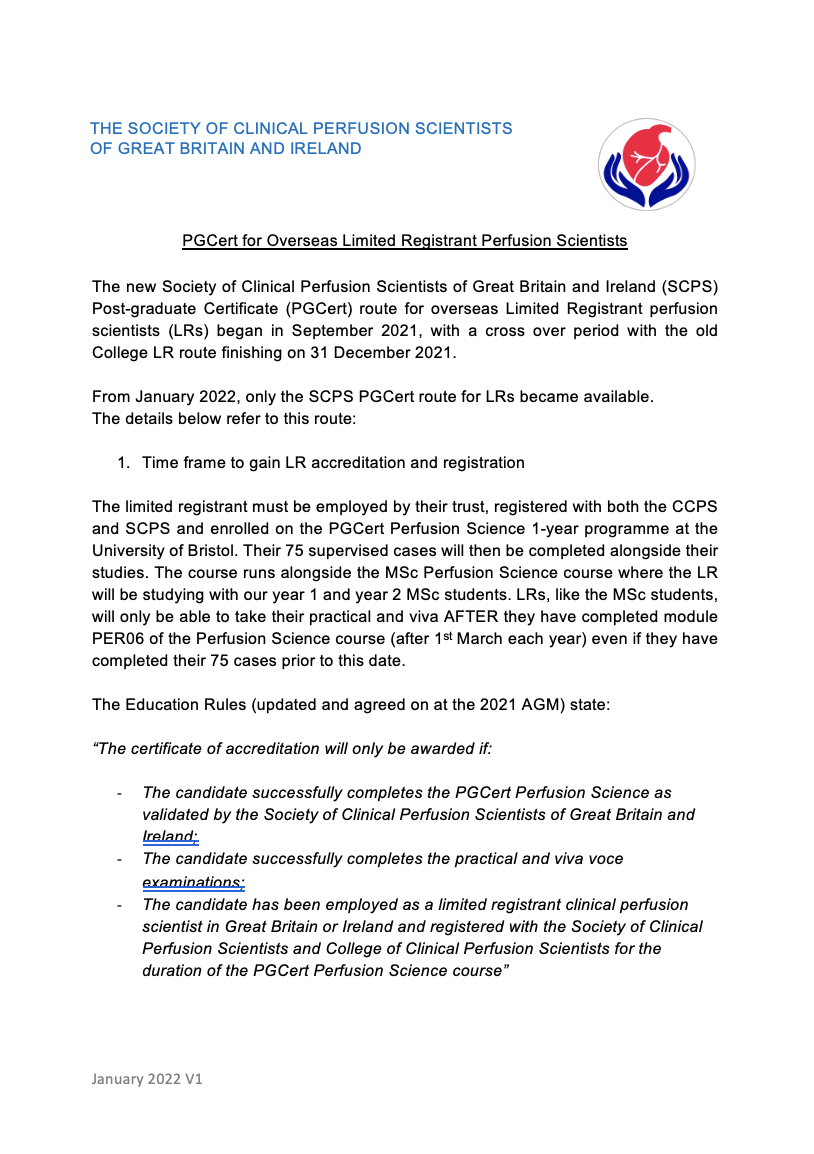 MSc Perfusion Science | SCPS