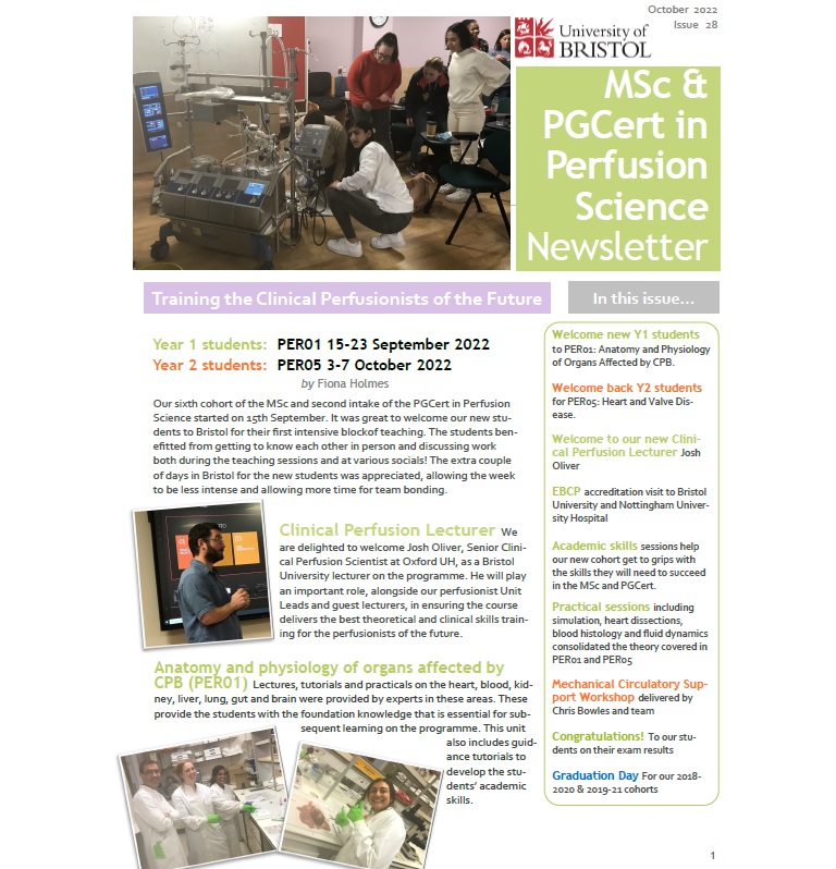 MSc Perfusion Science | SCPS