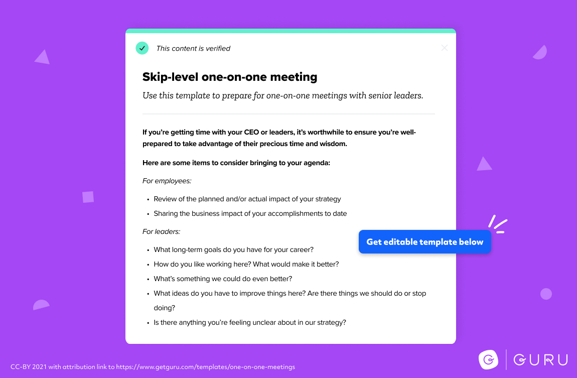 One-on-One Meeting Templates for Crisp, Trust-Building Meetings