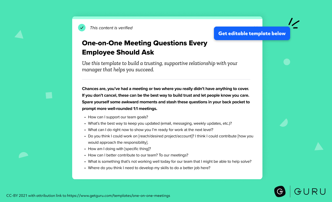 One-on-One Meeting Templates for Crisp, Trust-Building Meetings