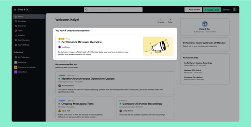 Intranet Announcements Feature