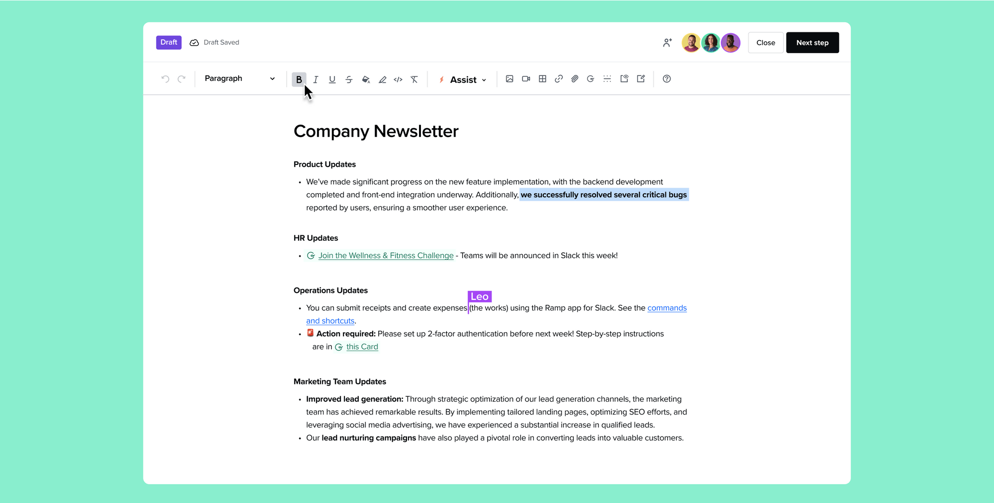 Content Editor Feature
