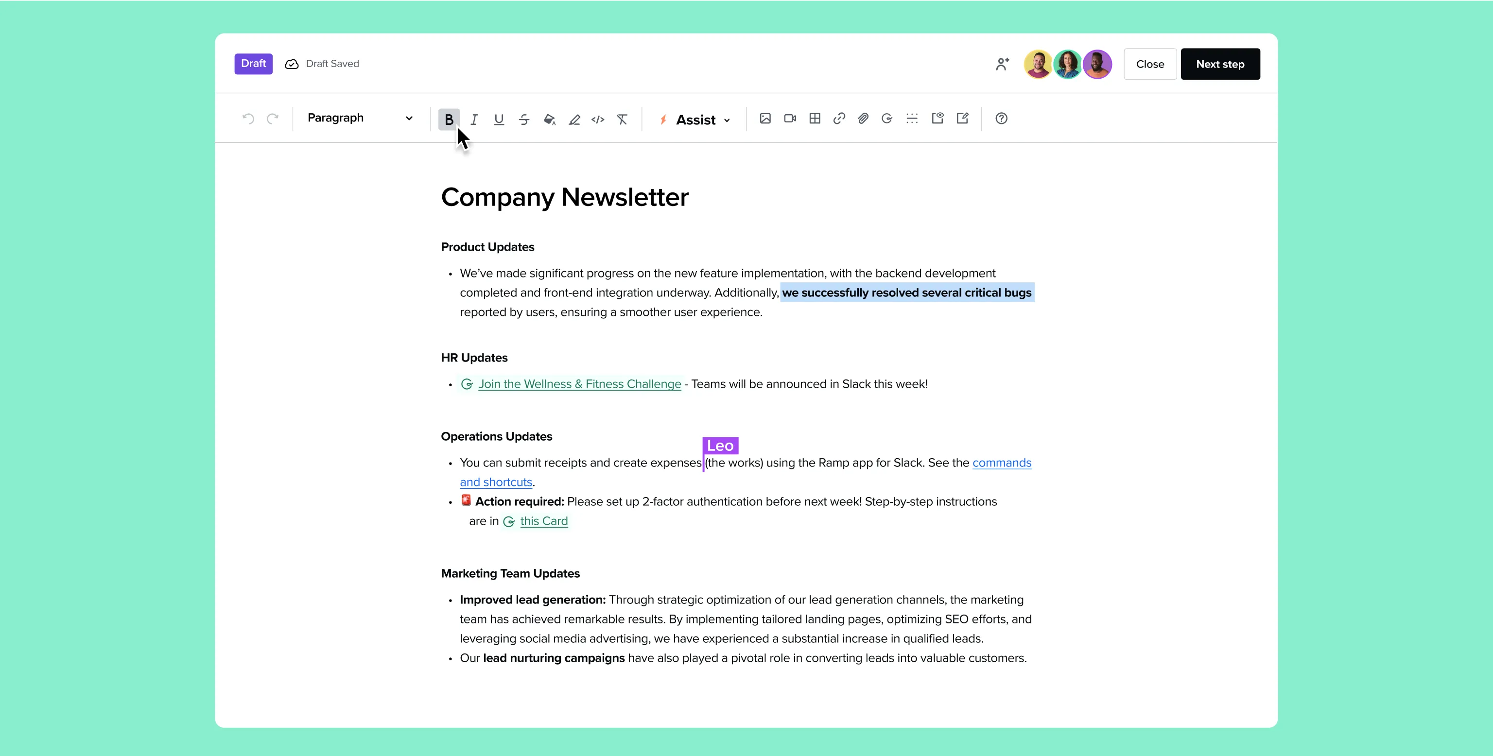 Content Editor Feature