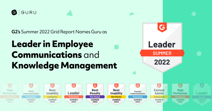 Guru Named a G2 Leader in Employee Communications and Knowledge ...