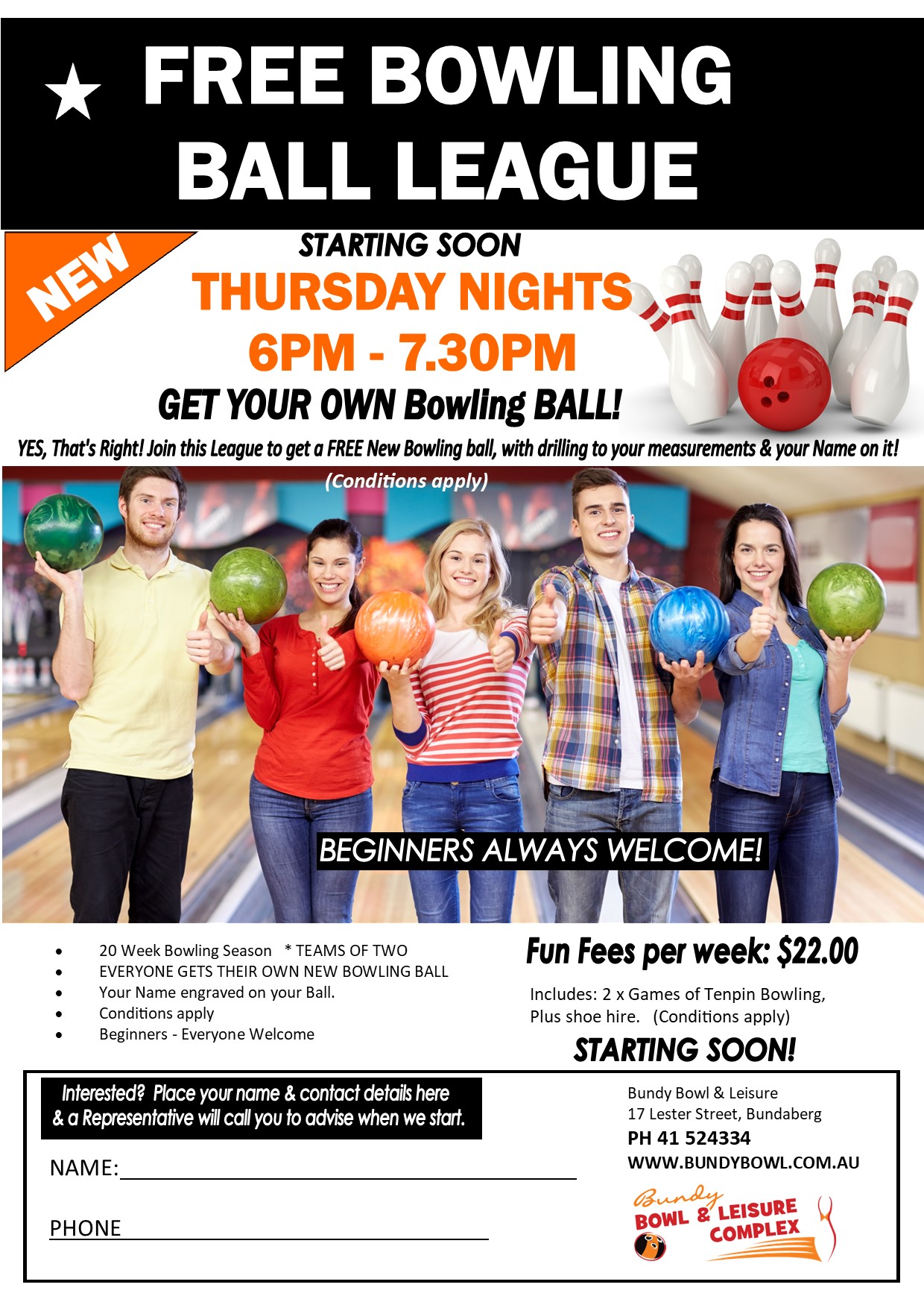 What's On - Bundy Bowl & Leisure Complex