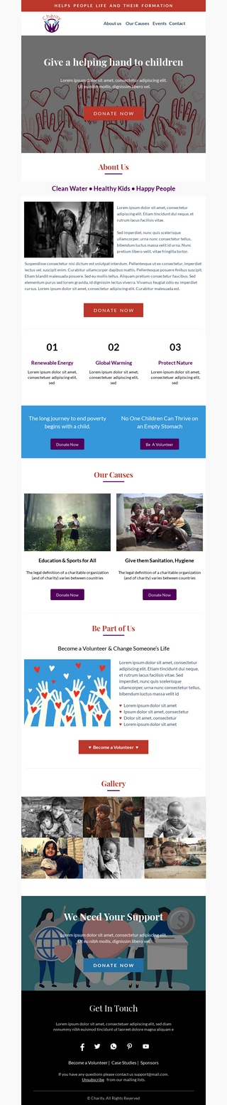 Charity Email Template | Unlayer