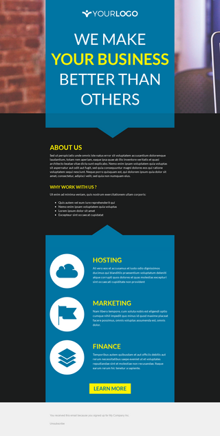 Corporate Services Email Template | Unlayer