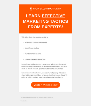 Sales Boot Camp Email Template | Unlayer