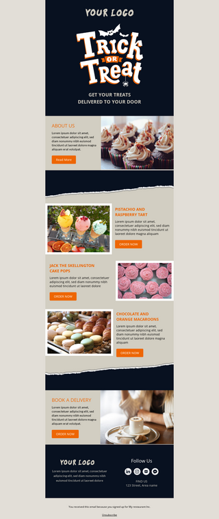 Tricks or Treats! Email Template | Unlayer