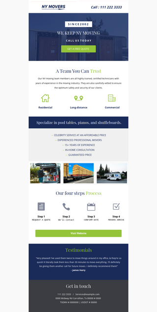 Moving company Email Template | Unlayer