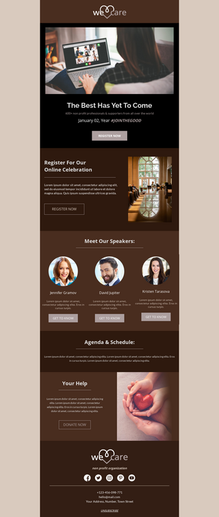 Online Events Email Template | Unlayer
