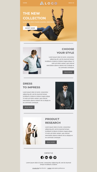 Dress Shop Email Template | Unlayer