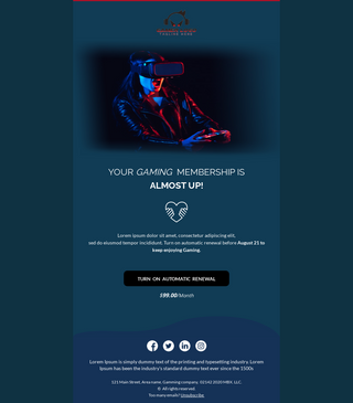 Game Activation Email Template | Unlayer