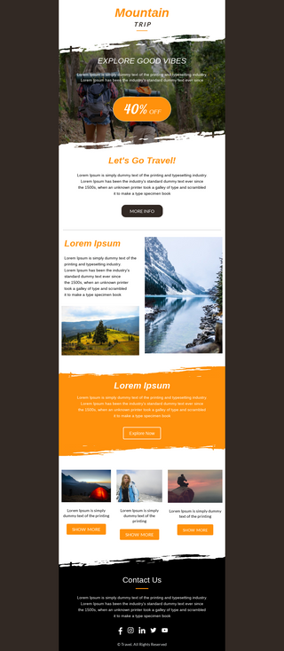 Mountain Trip Email Template | Unlayer
