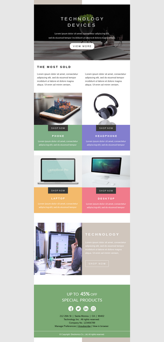 Technology Devices Email Template | Unlayer