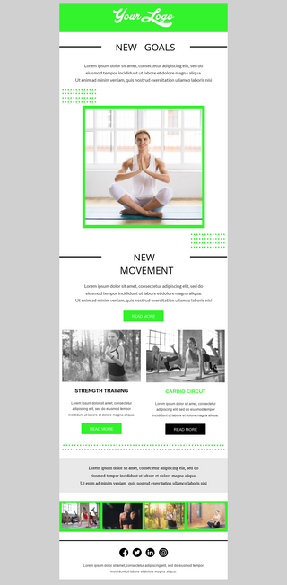 Fitness Studio Email Template | Unlayer