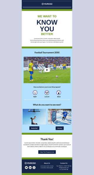 Sports Channel Email Template | Unlayer