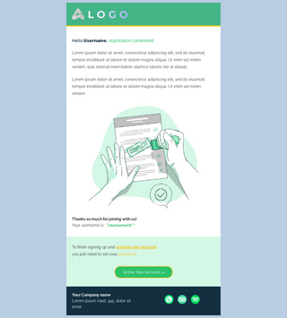 Account Completion Email Template | Unlayer