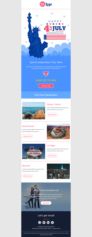 Independence Day Email Template | Unlayer