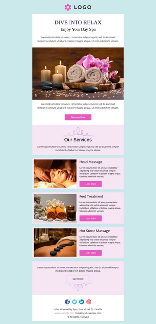 Massage Spa Email Template | Unlayer