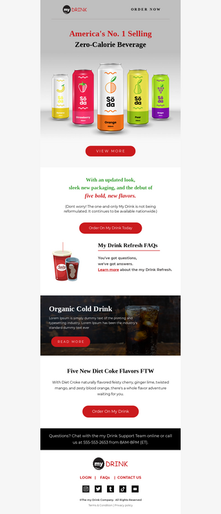 Soft Drinks Email Template | Unlayer