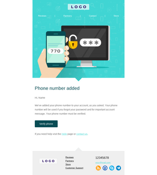 Verify Phone Email Template | Unlayer