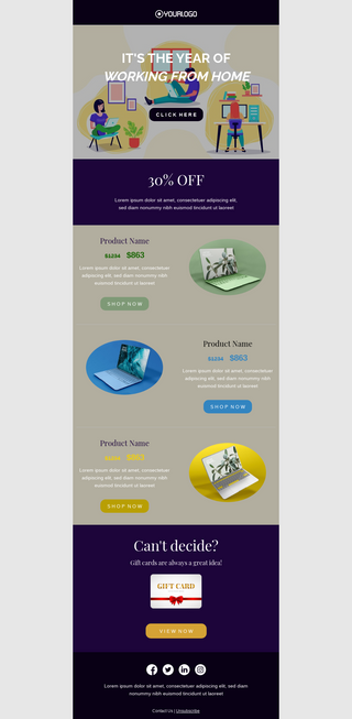 Remote Working Email Template | Unlayer