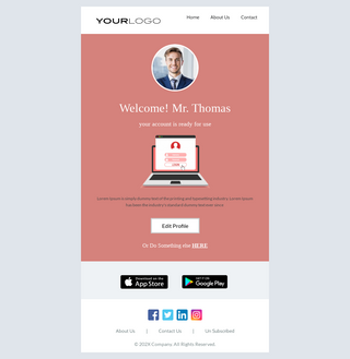 Account Created Email Template | Unlayer