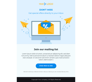 Cold Email Subscription Email Template | Unlayer