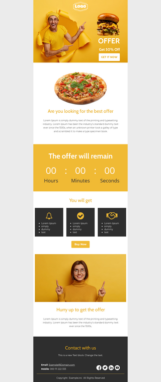 Food Offer Email Template | Unlayer