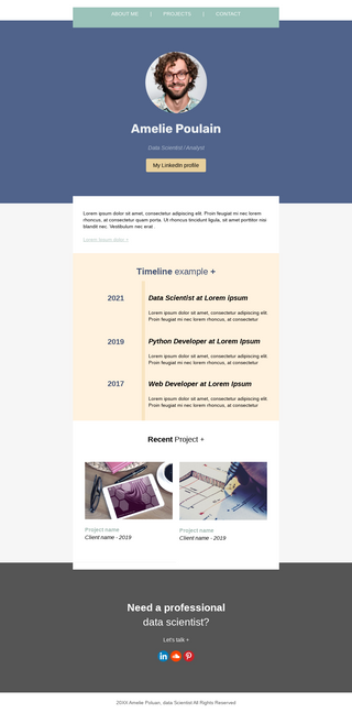 Timeline Portfolio Email Template | Unlayer