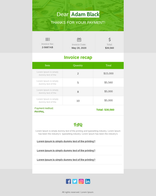 Payment Confirmation Email Template | Unlayer