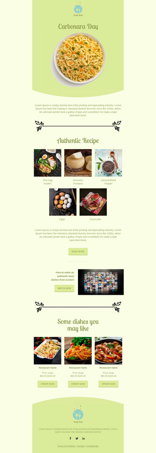 Food Email Template | Unlayer