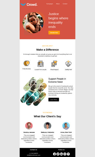 Human Rights & Charity Email Template | Unlayer