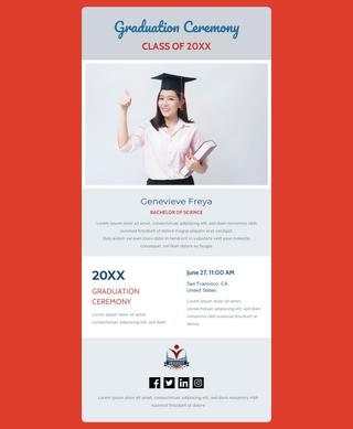 Graduation Ceremony Announcement Email Template | Unlayer
