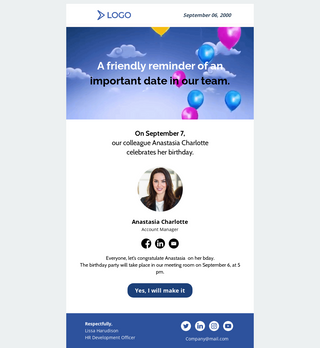 Free Reminder Email Templates | Unlayer