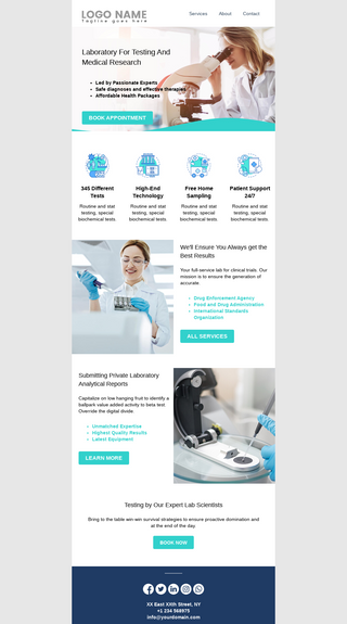 Laboratory Testing Email Template | Unlayer