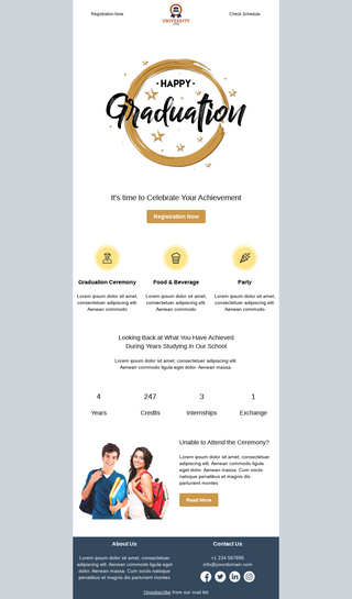 Happy Graduation Email Template | Unlayer