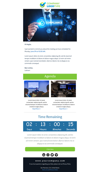 Compliance Training Reminder Email Template | Unlayer
