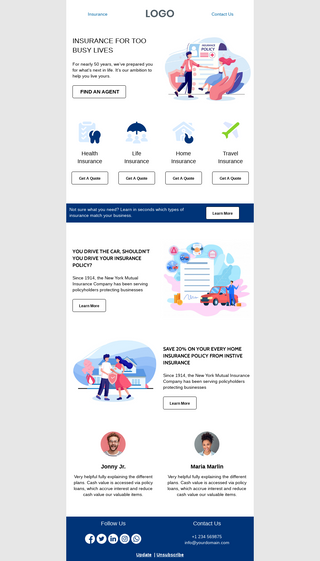 Free Email Templates for Insurance | Unlayer