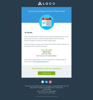 Appointment Reminder Email Template | Unlayer
