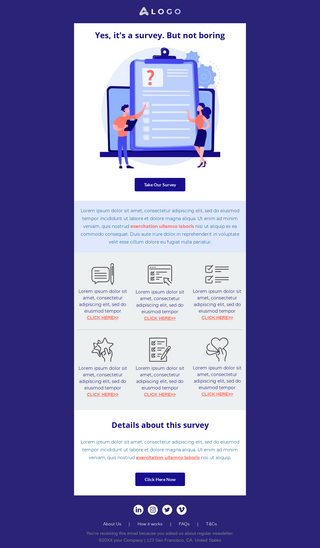 Employee Engagement Survey Email Template | Unlayer