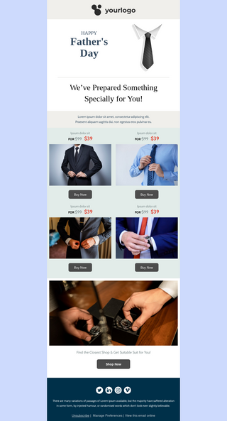 Free Email Templates for Father's Day | Unlayer