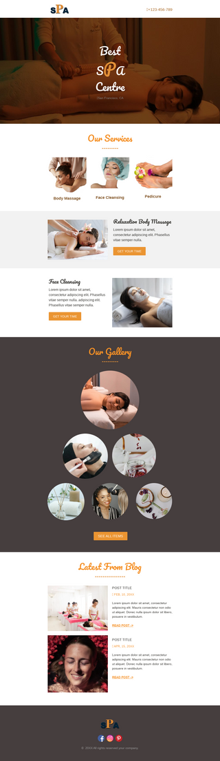 Spa Center Email Template | Unlayer