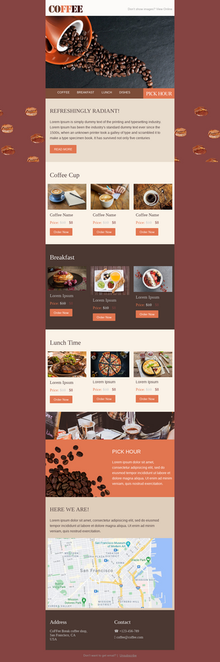 Coffee Break Email Template | Unlayer