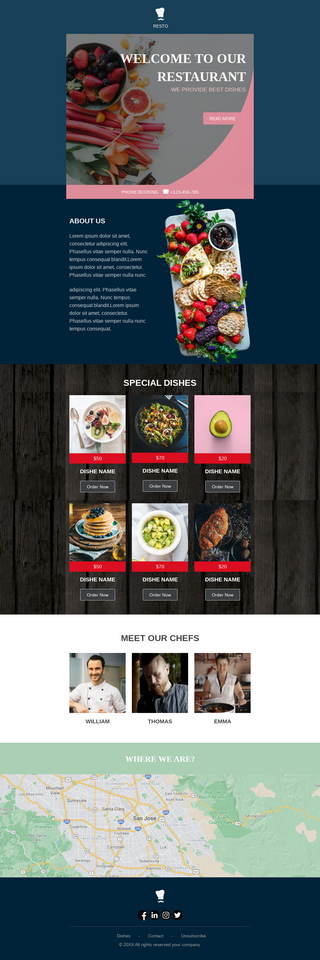 Restaurant Food Email Template | Unlayer