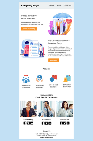 Free Email Templates for Insurance | Unlayer