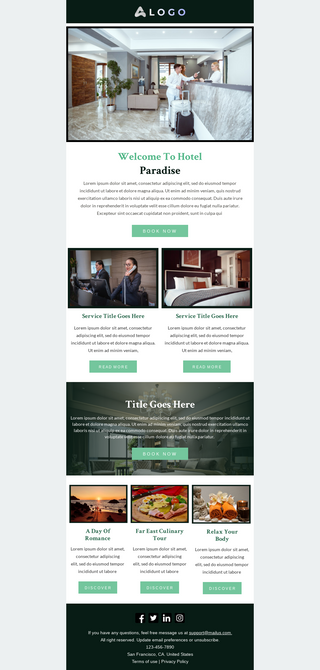 Hotel Customer Service Email Template | Unlayer
